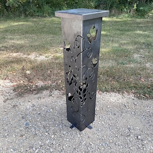 Garden Column - Garden Pillar - Grape Vine / Steel Metal Art / Metal ...