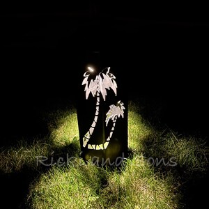 Garden Column - Garden Pillar - Palm Trees / Steel Metal Art / Metal ...