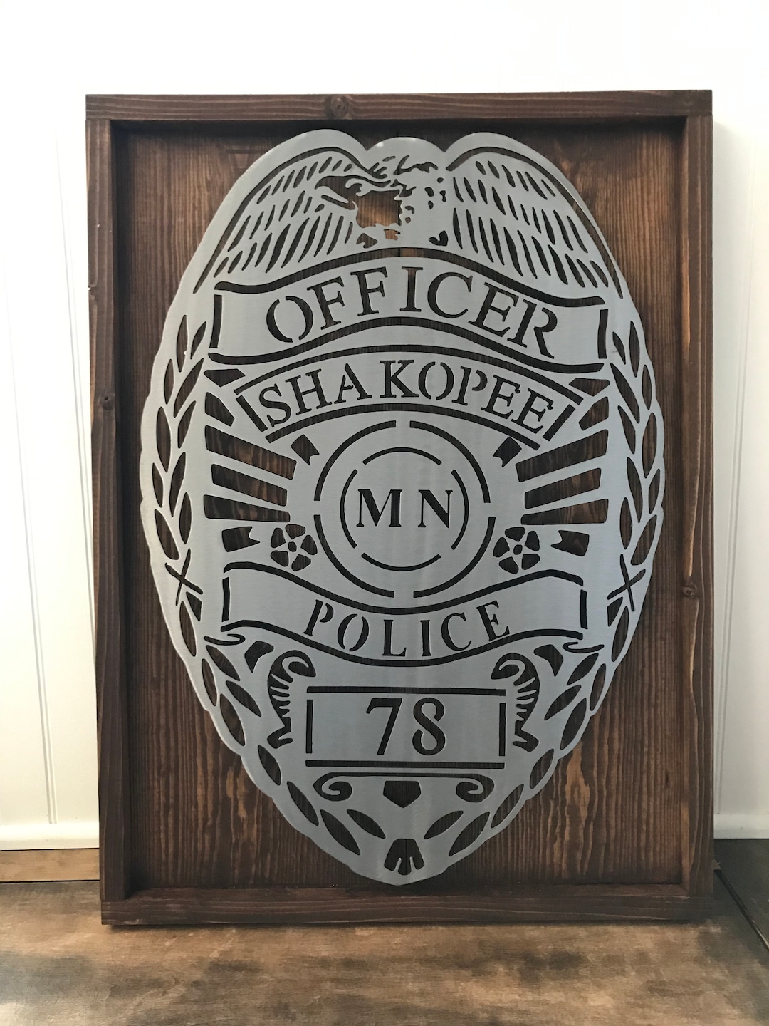 Custom Police Badge ANY Badge Style! / State Patrol Badge / Wood and ...