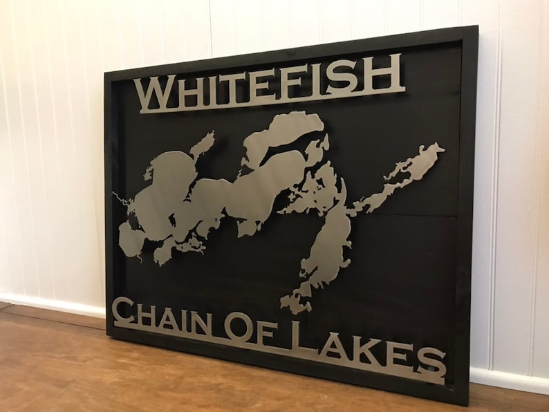 Custom Lake Signs ANY LAKE! 18"x24"/ Wood and Metal Lake Signs / Rustic ...