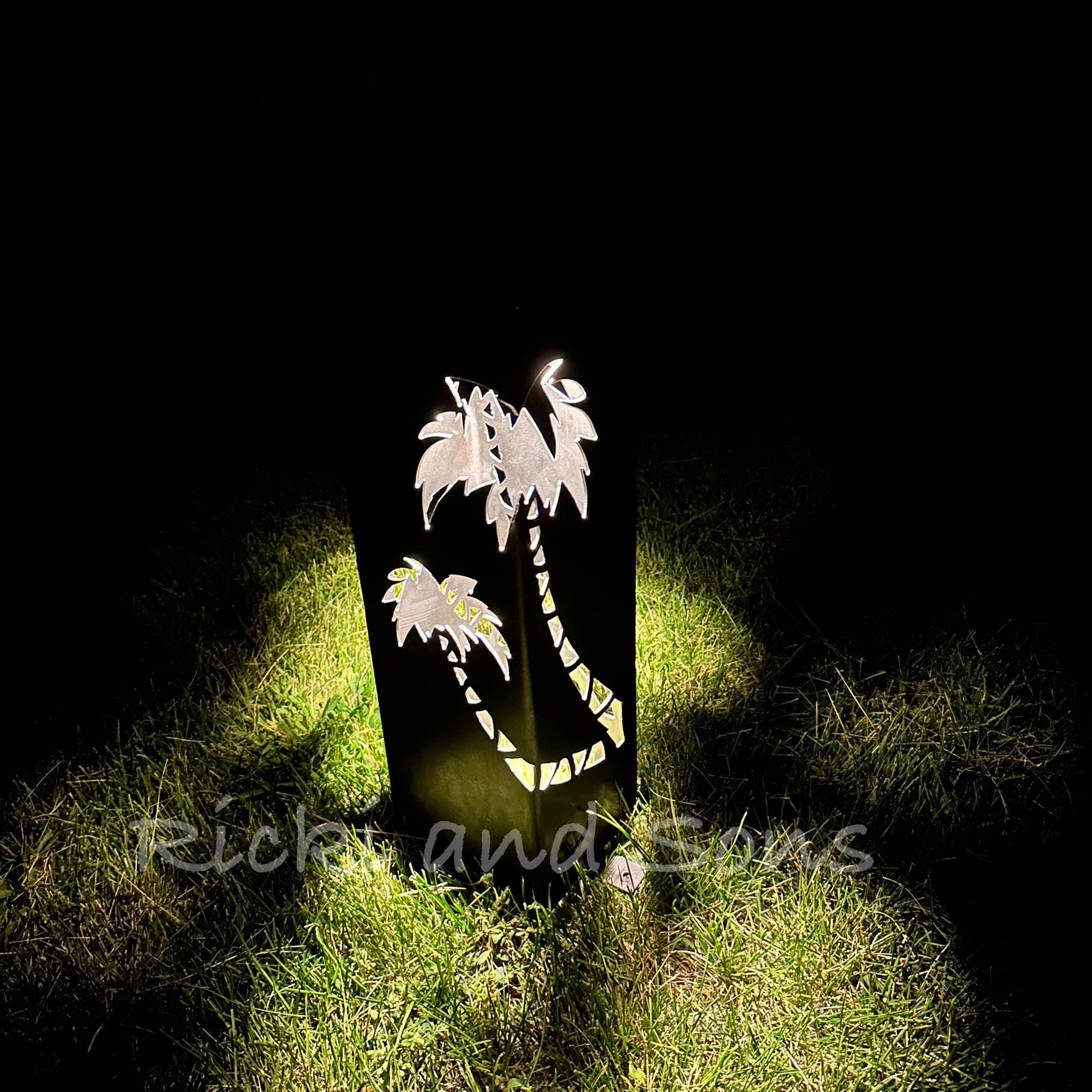 Garden Column - Garden Pillar - Palm Trees / Steel Metal Art / Metal ...