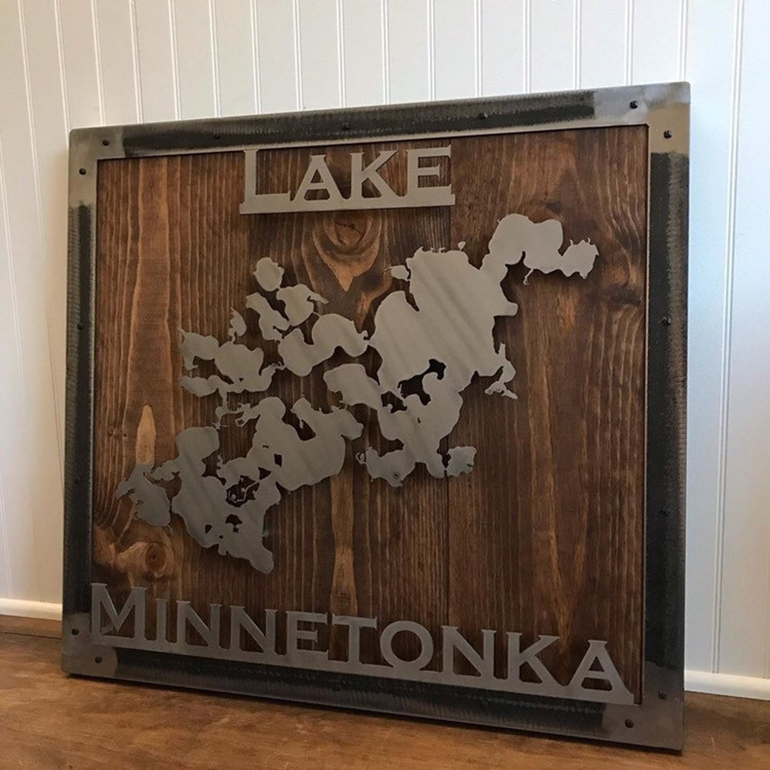 Custom Lake Signs ANY LAKE! 18"x24"/ Wood and Metal Lake Signs / Rustic ...