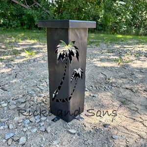 Garden Column - Garden Pillar - Palm Trees / Steel Metal Art / Metal ...