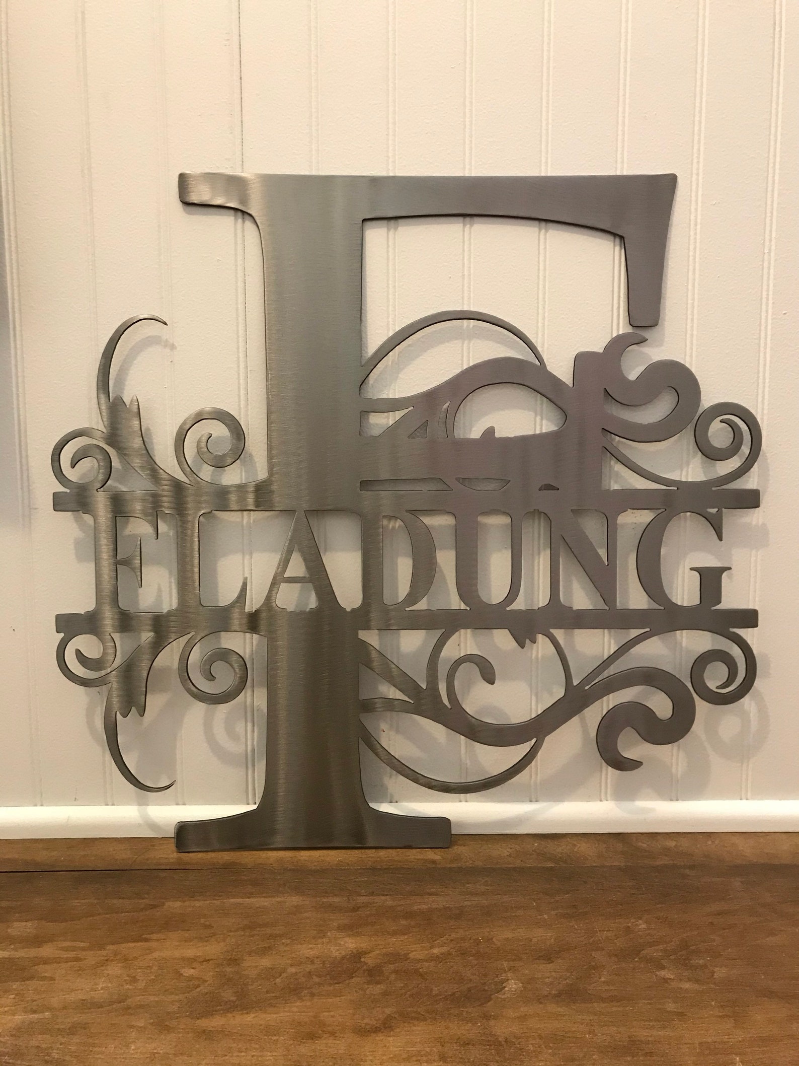 Custom Monogram / Wood and Metal Lake Signs / Rustic Lake Sign | Etsy