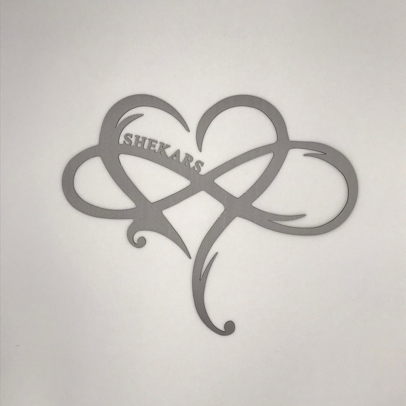 Personalized Name Infinity Heart Steel Wall Decor Metal Wall - Etsy