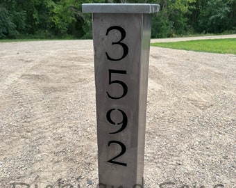 Tree Address Column, Address Sign, Lighted Garden Pillar - Etsy