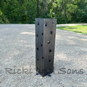 Garden Column - Garden Pillar - Star Pattern / Steel Metal Art / Metal ...