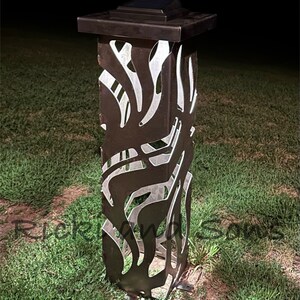 Garden Column - Garden Pillar - Wave Ripple Pattern / Steel Metal Art ...