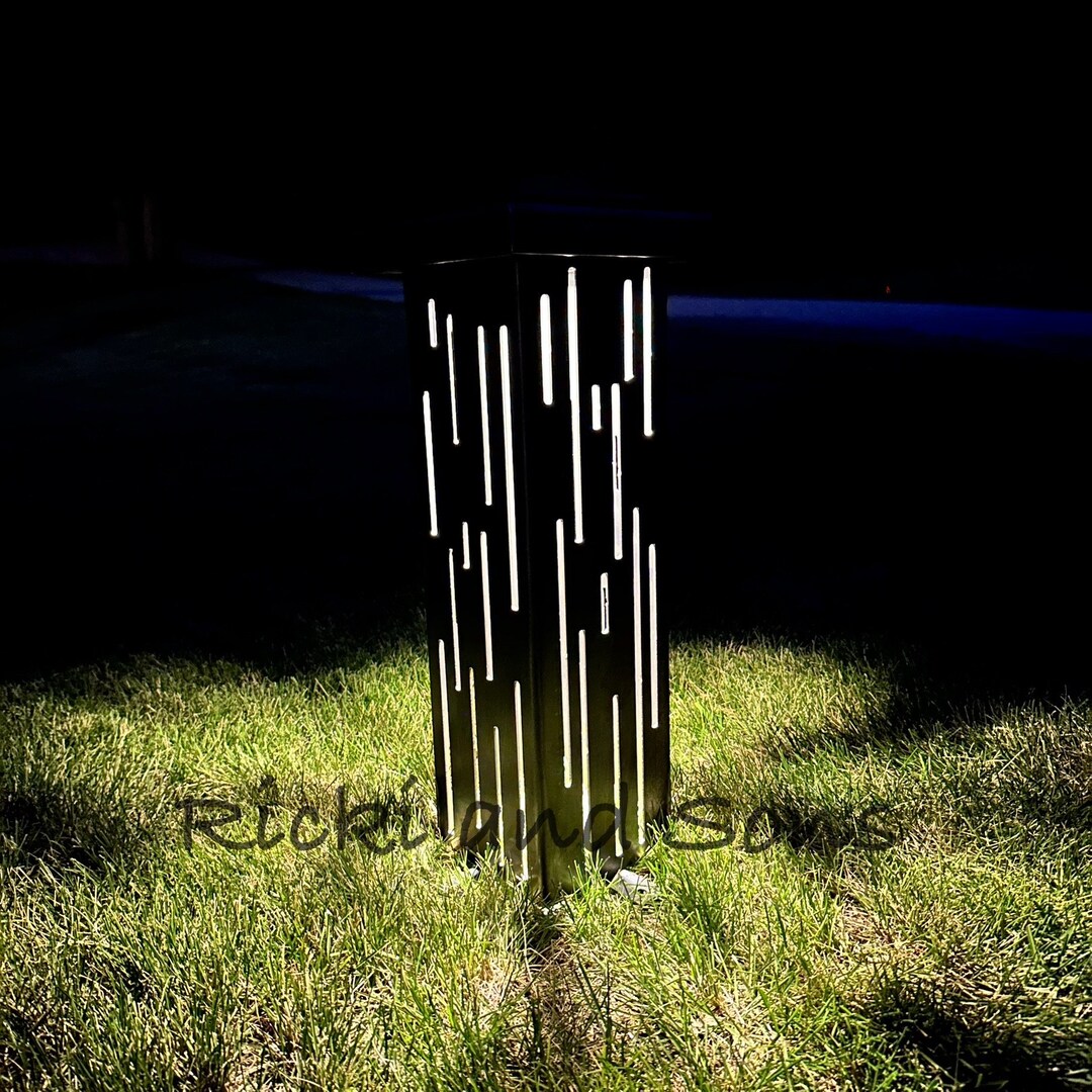 Custom Sized Garden Column W/solar Lighted Top -garden Pillar ...