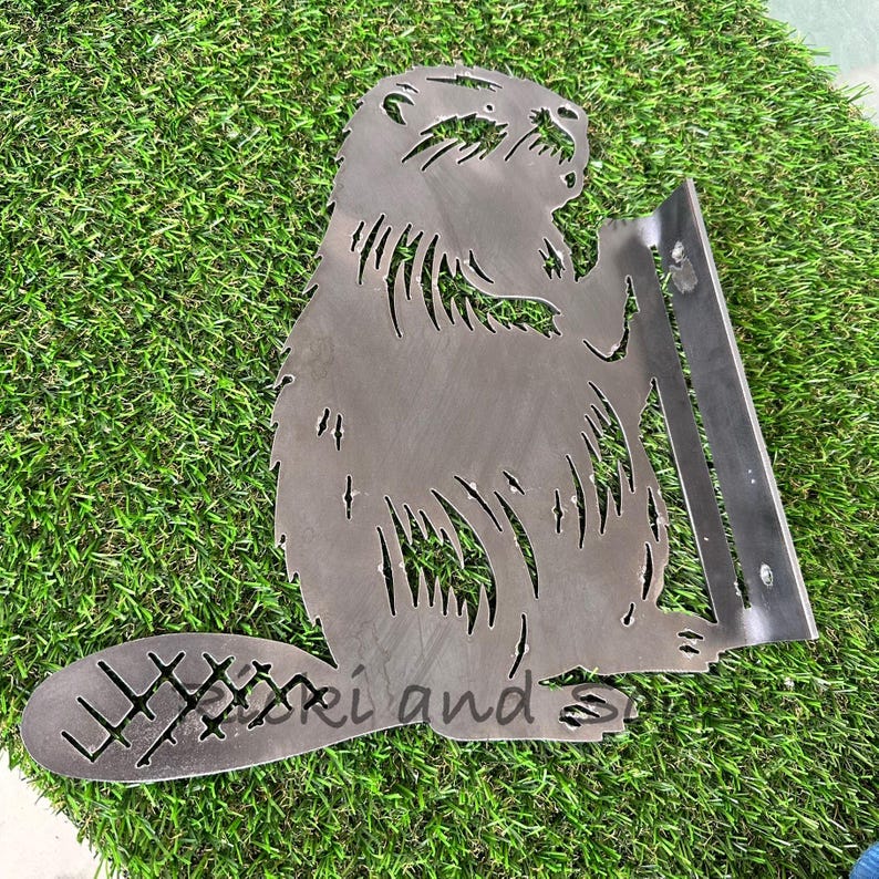 Beaver - Steel Metal Art / Metal Decor / Outdoor Decor / Metal Sign - Etsy