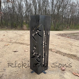Garden Column - Garden Pillar - Bamboo Pattern / Steel Metal Art ...