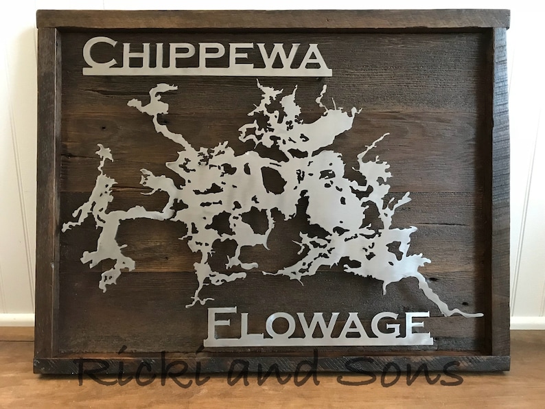 Custom Lake Signs ANY LAKE! 18"x24"/ Wood and Metal Lake Signs / Rustic ...