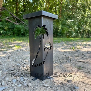 Garden Column - Garden Pillar - Palm Trees / Steel Metal Art / Metal ...