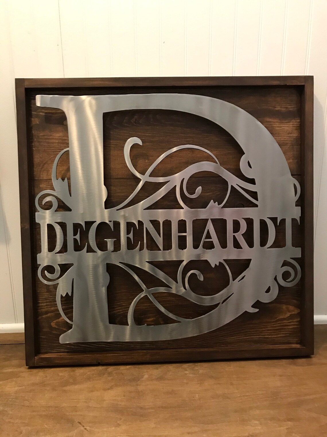 Custom Monogram / Wood and Metal Lake Signs / Rustic Lake Sign - Etsy