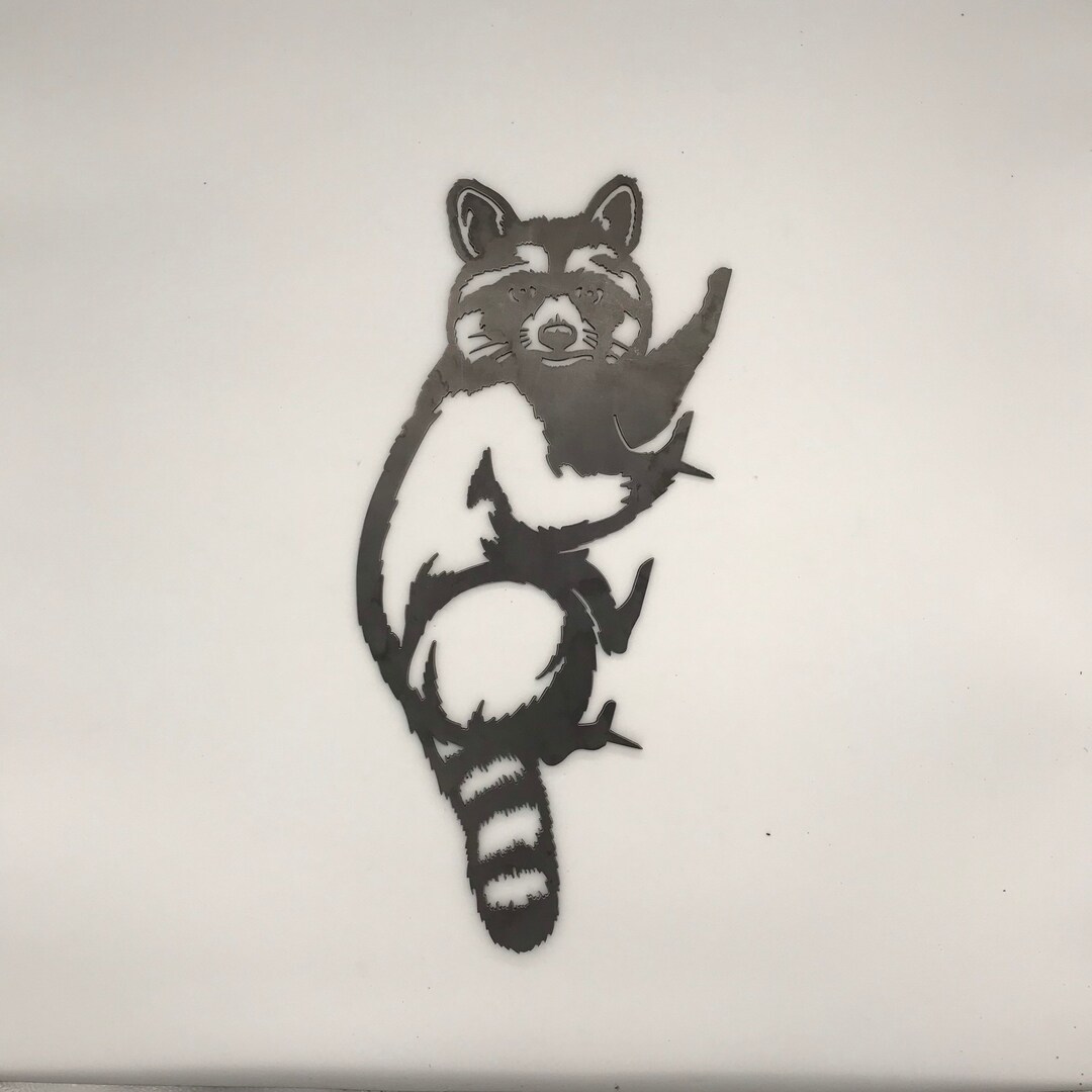 Raccoon Steel Metal Art / Metal Decor / Steel Wall Decor / - Etsy
