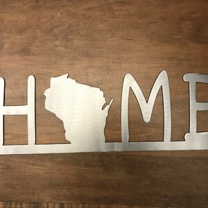 State "home" - Metal Wall Hanging / Metal Wall Art / Metal Home Decor ...
