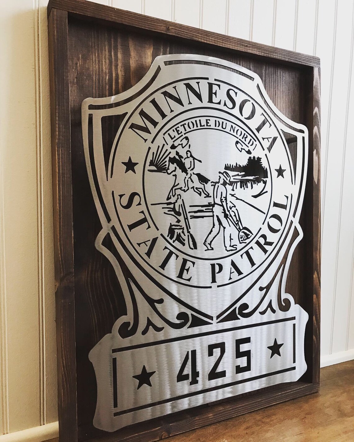Custom Police Badge ANY Badge Style! / State Patrol Badge / Wood and ...