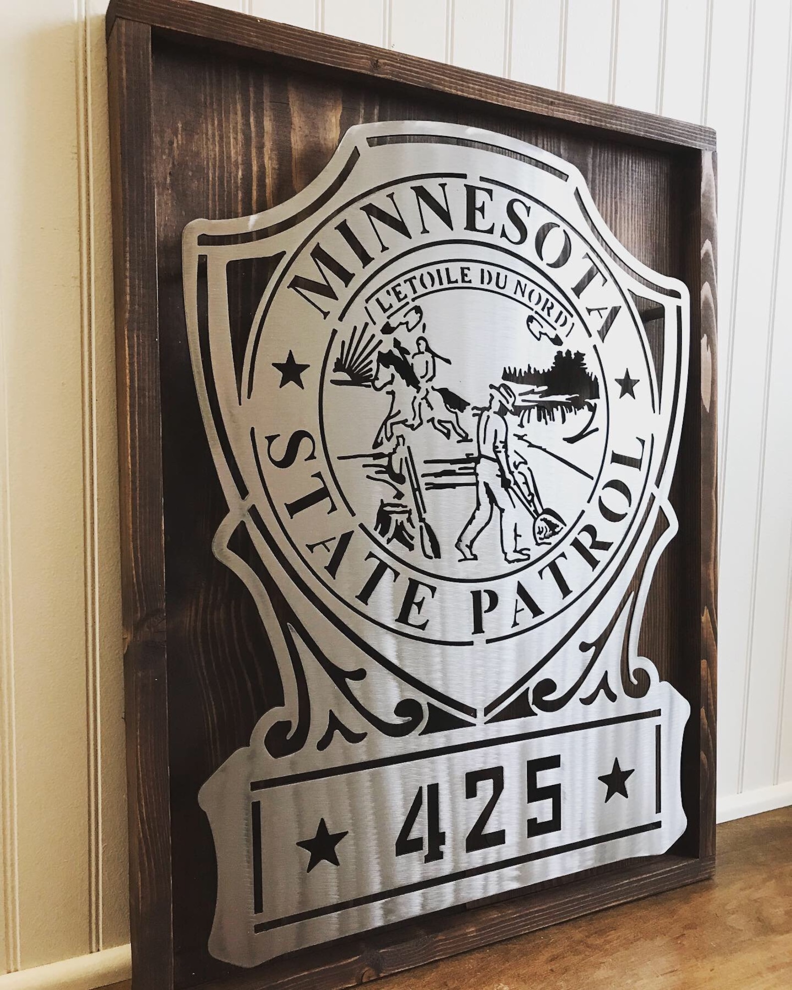 Custom Police Badge ANY Badge Style! / State Patrol Badge / Wood and ...