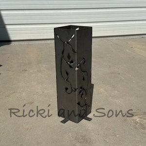 Garden Column - Garden Pillar - Vine Pattern / Steel Metal Art / Metal ...