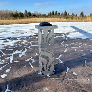 Aluminum Lighted Garden Column - Garden Pillar - Steel Metal Art ...