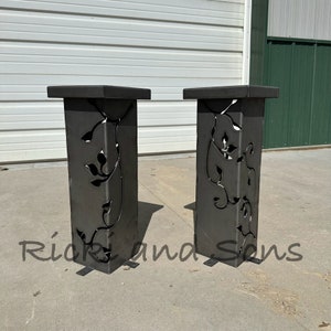 Garden Column - Garden Pillar - Vine Pattern / Steel Metal Art / Metal ...