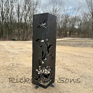 Custom Sized Garden Column W/solar Lighted Top -garden Pillar - Water ...