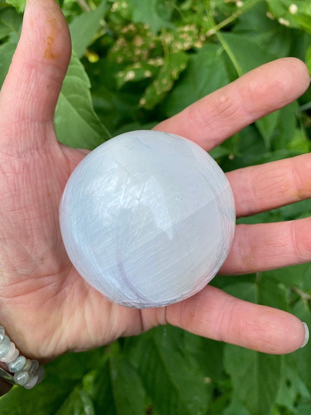 Selenite Sphere 60 Mm-crystal Sphere-satin Spar Sphere-charging Crystal Sphere-white Crystal ...