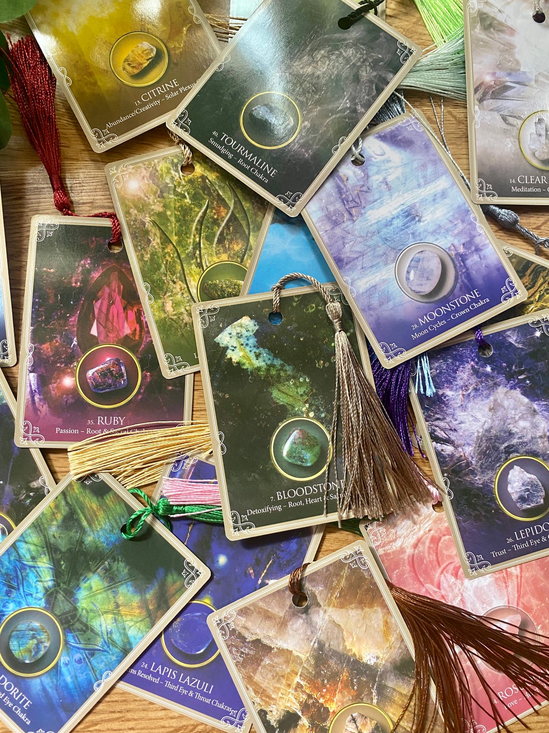 Crystal Oracle Card Bookmark-oracle Card Page Holder-gemstone Boommark ...