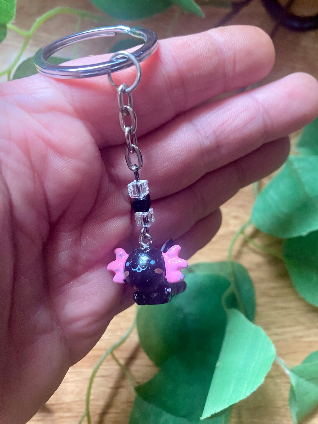 Black Axolotl Keychain-axolotl Lover Gift-black Axo Keyring-axolotl ...