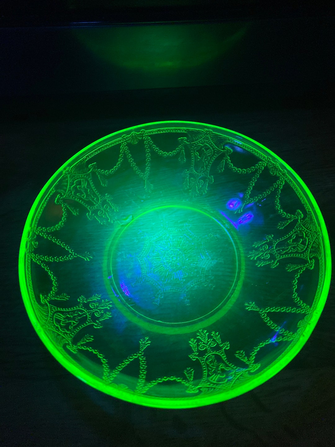 Vintage Uranium Dish Hocking Ballerina 5 Dish-green Uranium Glass Dish ...