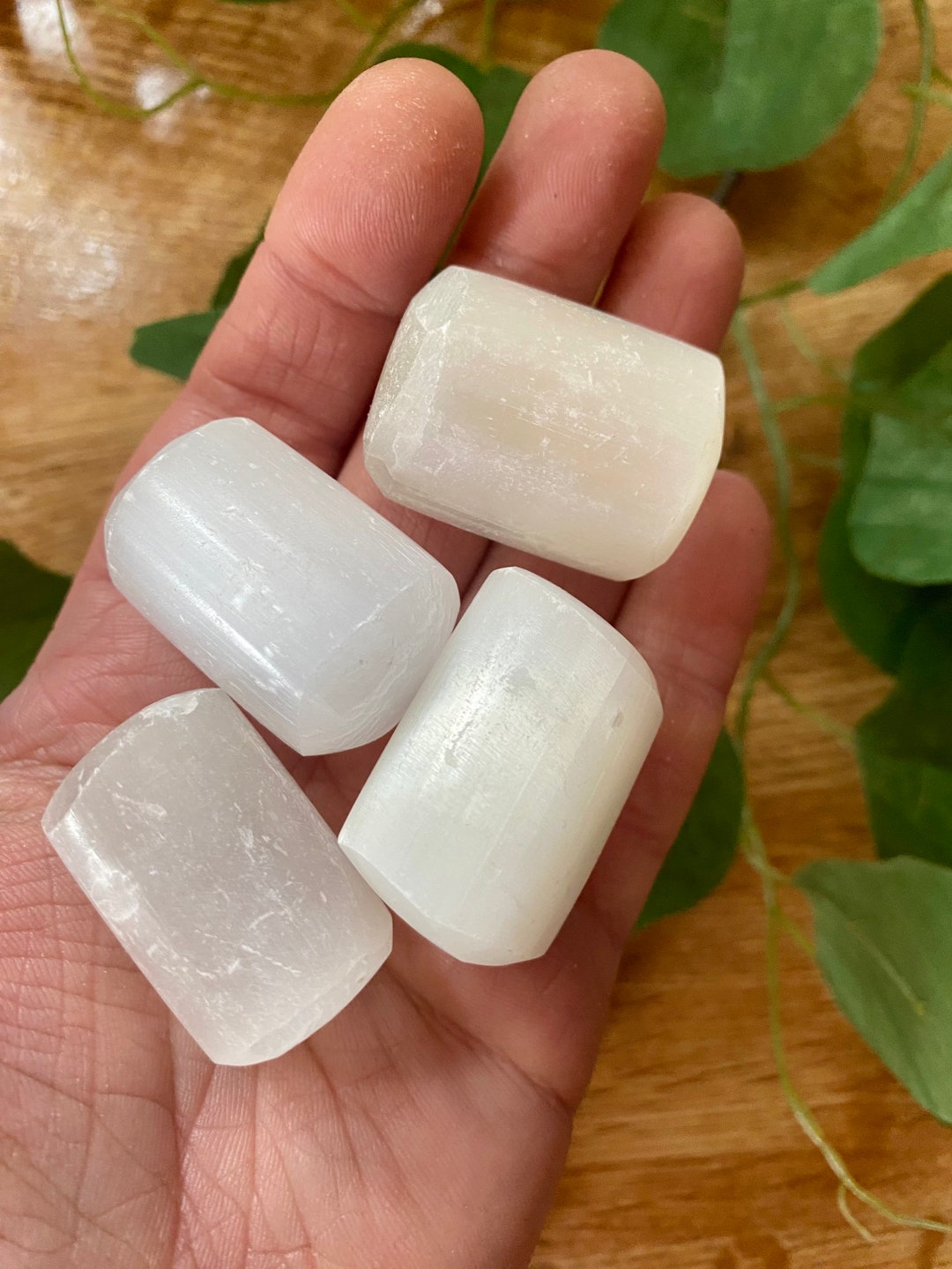 Selenite Barrel Tumble-satin Spar Barrel-pocket Stones-white Crystal - Etsy