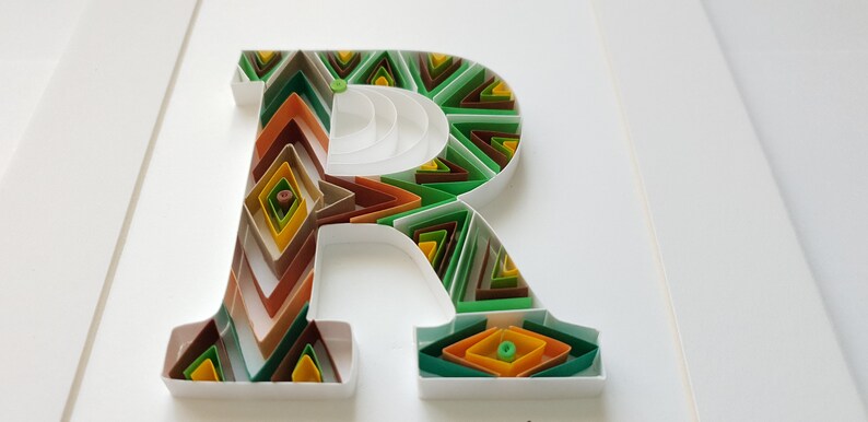 Typography Letter R Paper Graphics Monogram Gift for - Etsy