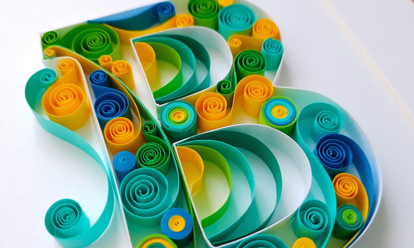 Typography Letter B Paper Graphics Monogram Gift for Girls Gift for ...