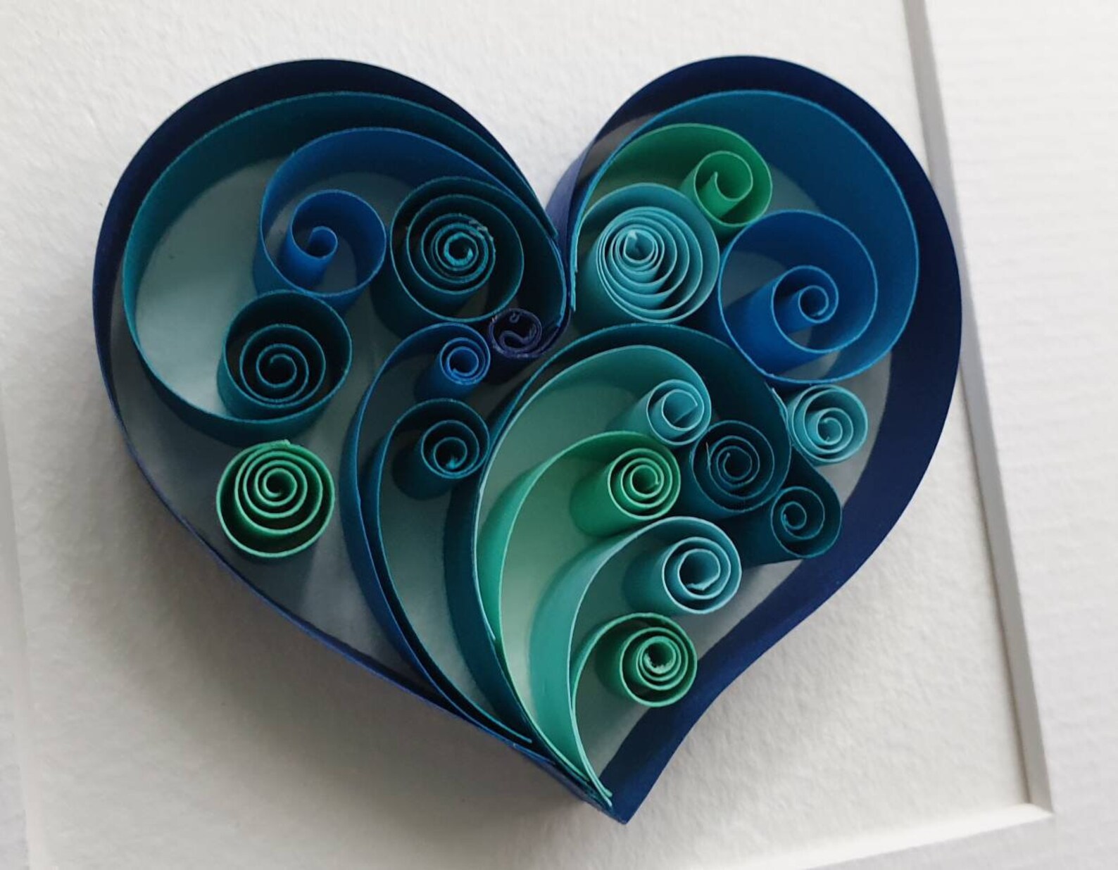 Blue Heart Paper Art Paper Quilling Love Gift Birthday Gift 1st Wedding ...