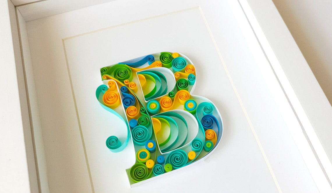 Typography Letter B Paper Graphics Monogram Gift for Girls Gift for ...