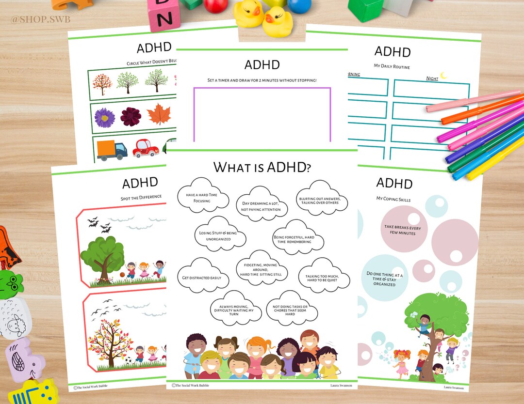 ADHD Play Therapy Worksheets Activity for Kids Mental Health, Social ...