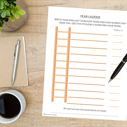Fear Ladder Anxiety Hierarchy Therapy Worksheet for Kids - Etsy Canada