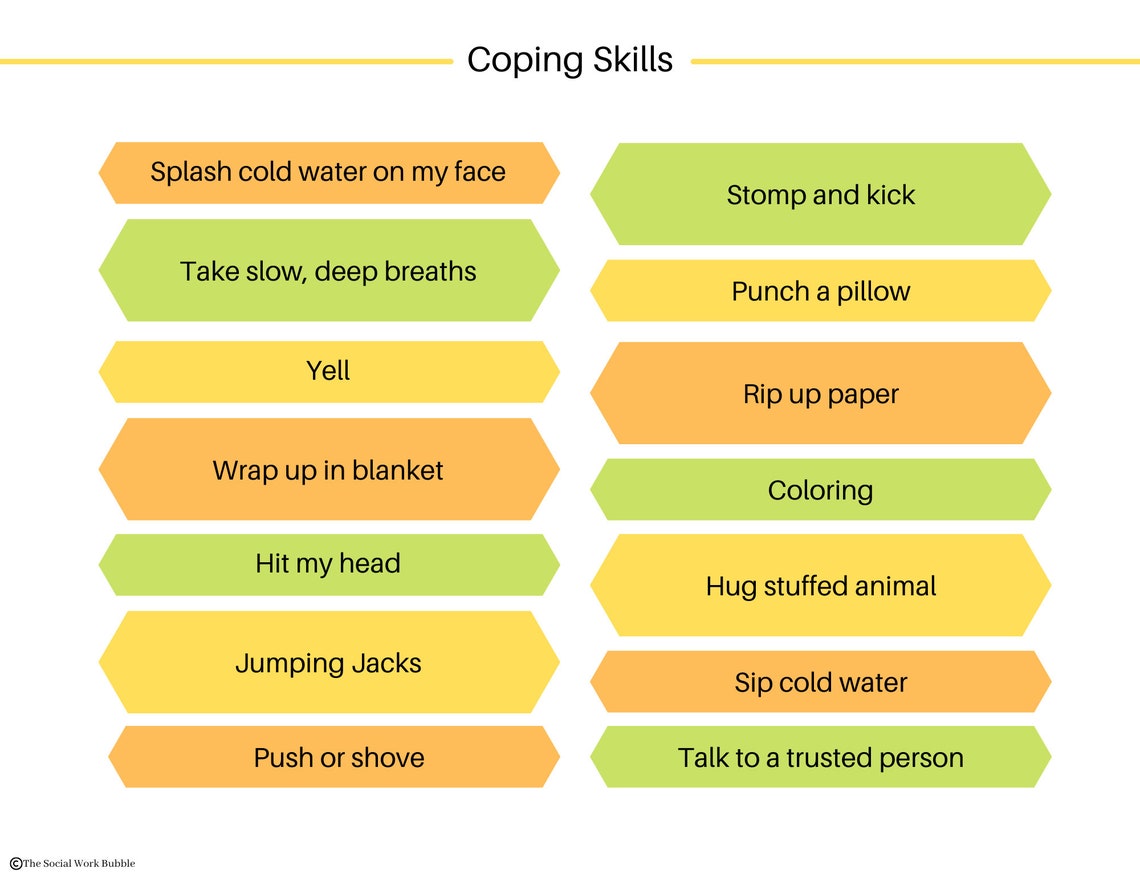 Coping Skills Matching Unhelpful Vs. Helpful Therapy Worksheet - Etsy
