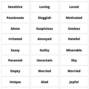 60 Feelings Emotions Word Labels for Kids' Emotional Intelligence ...