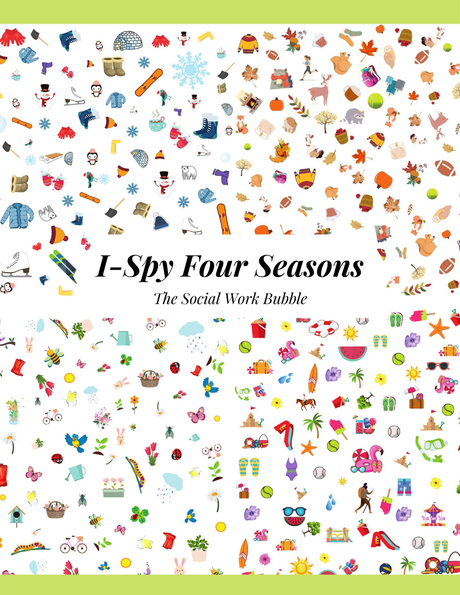 I-spy Four Seasons Worksheet Games for Kids Social Work - Etsy
