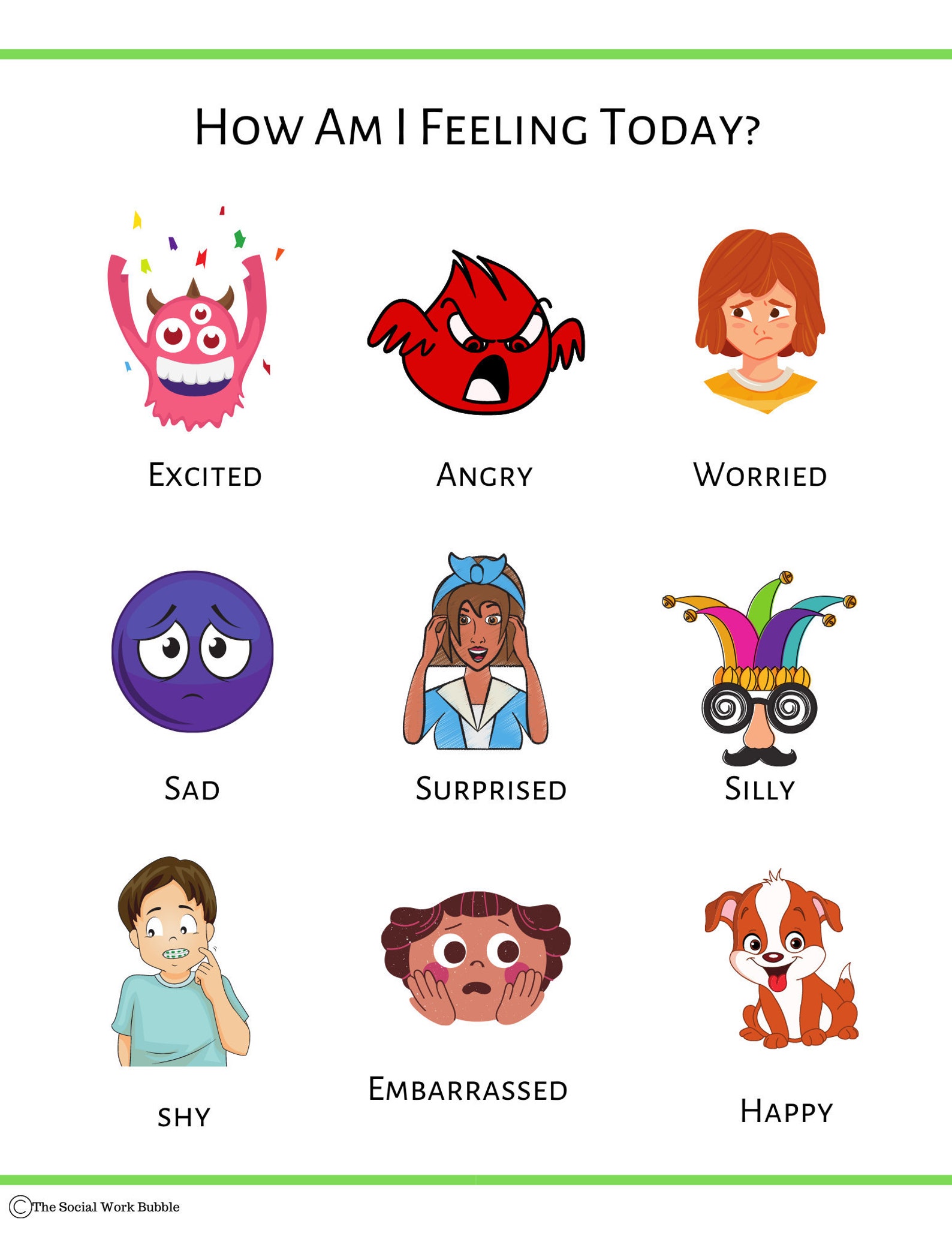 Therapy How Am I Feeling Today Worksheet Child Therapy - Etsy