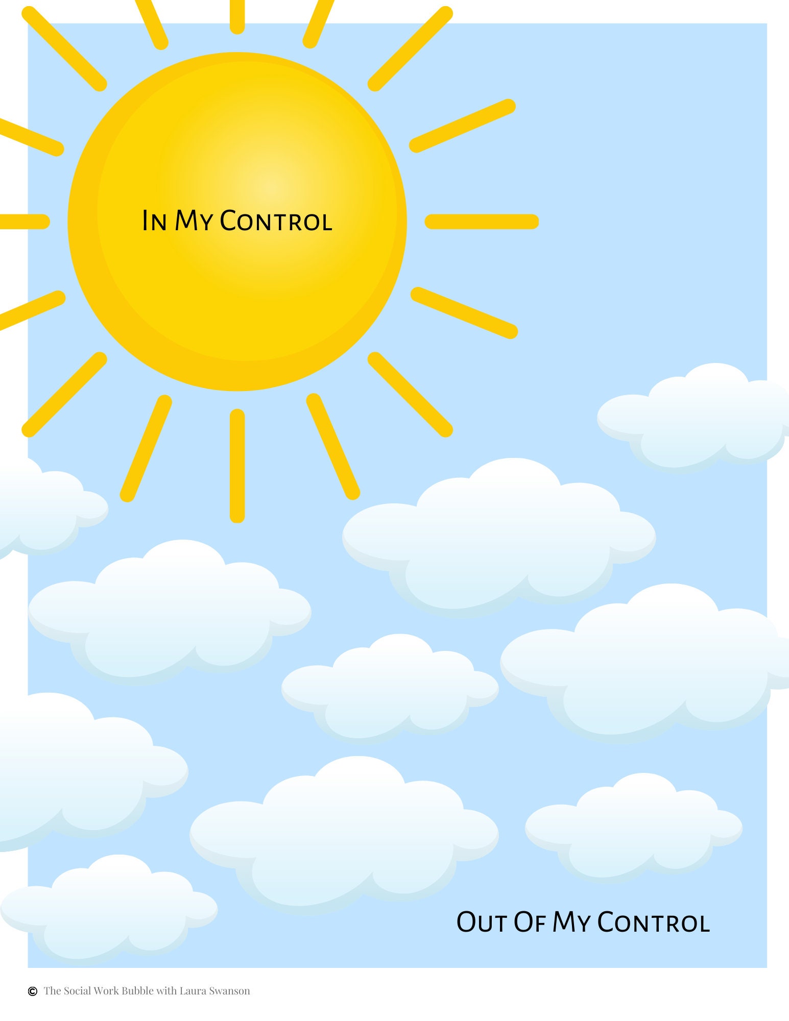 In My Control Out of My Control Therapy Worksheets for Kids and Teens ...