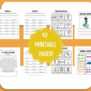 Kindergarten - Summer Review - Worksheets - Summer Packet - Printable ...