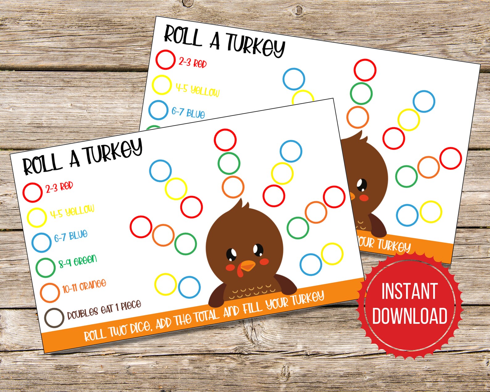 Thanksgiving Game| Roll a Turkey Dice Game | Thanksgiving Games for ...