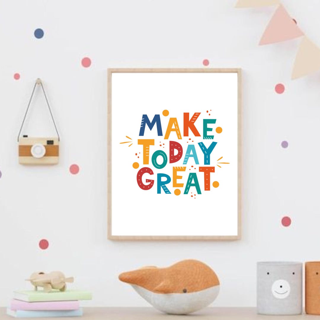 Kids Affirmation Wall Art, Printable Positive Quotes for Nursery and ...