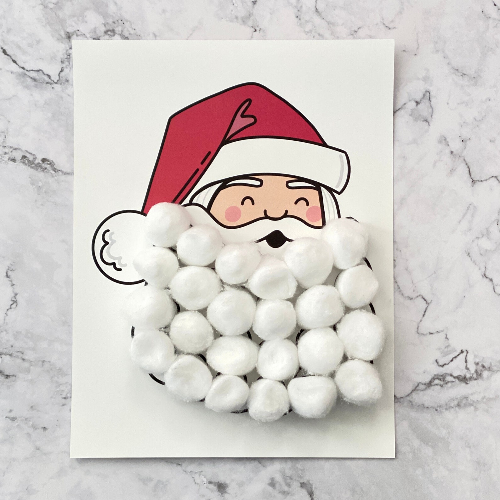 Santa Cotton Ball Advent Calendar for Kids, Christmas Countdown ...