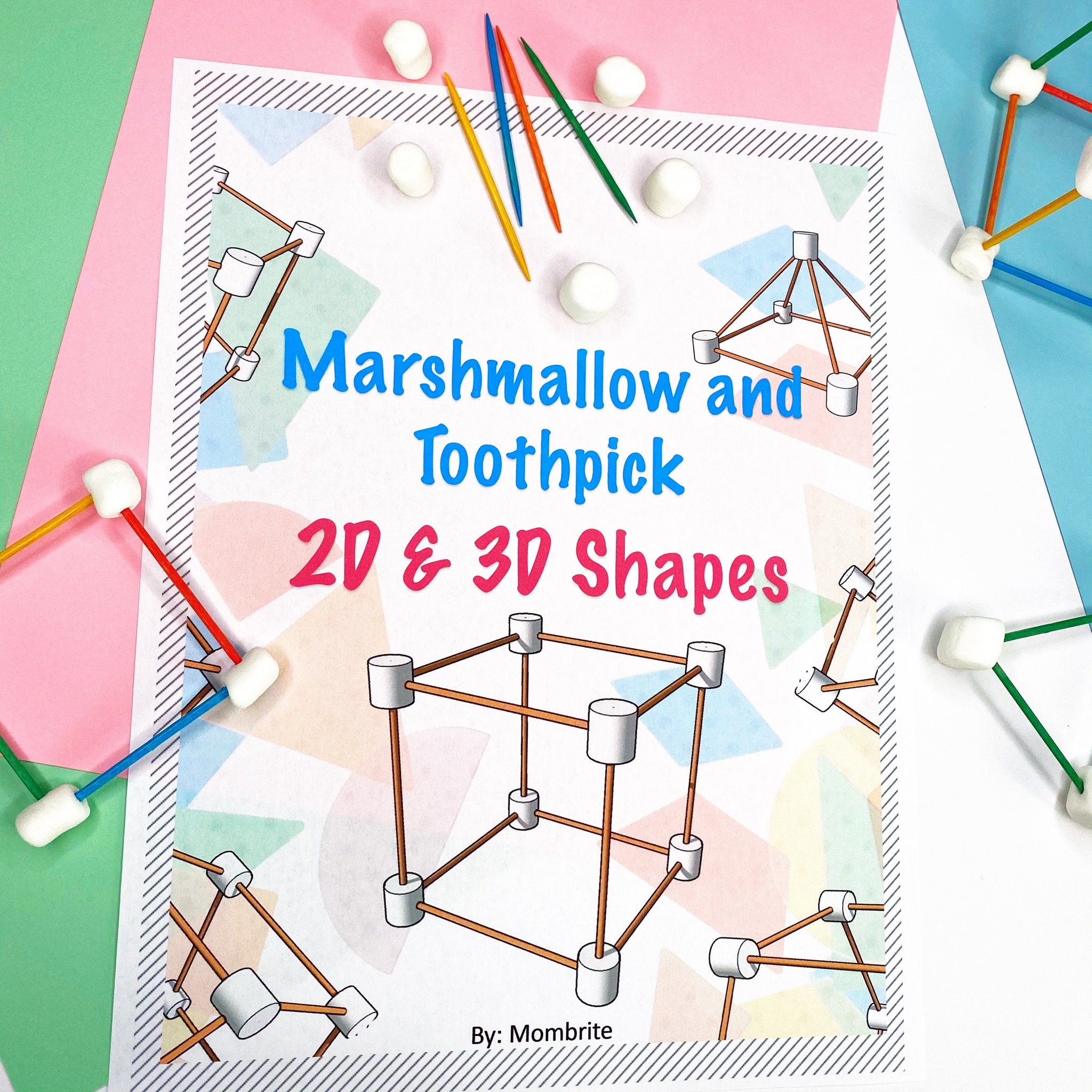 Marshmallow and Toothpick Geometry Game | Printable Puzzle Games for ...