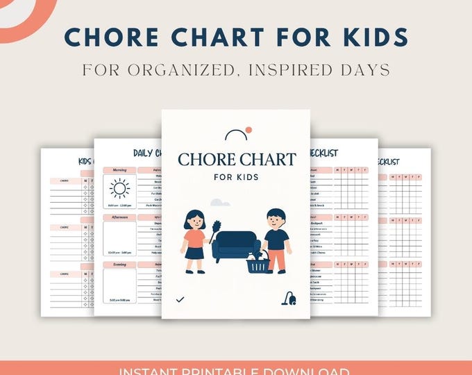 Printable Kids Daily Chore Chart - Homeschool Montessori - Colorful and ...