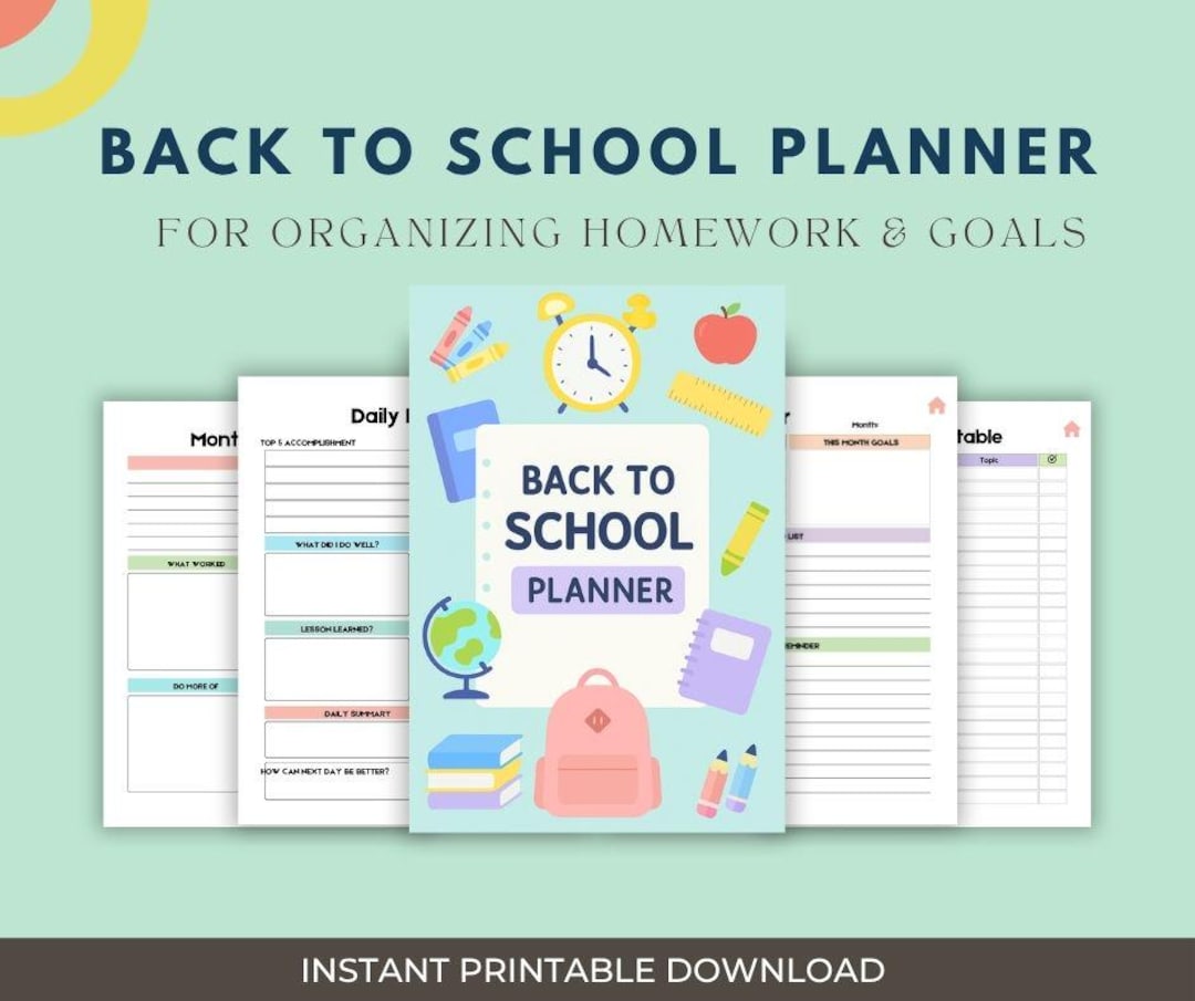 Digital Back to School Planner | Student Organizer | Academic Planner ...