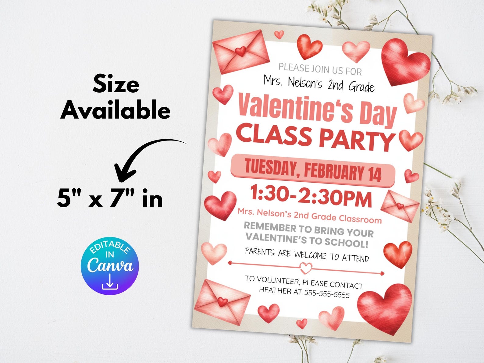 Editable Valentine’s Day Class Party Invitation, Classroom Valentine ...